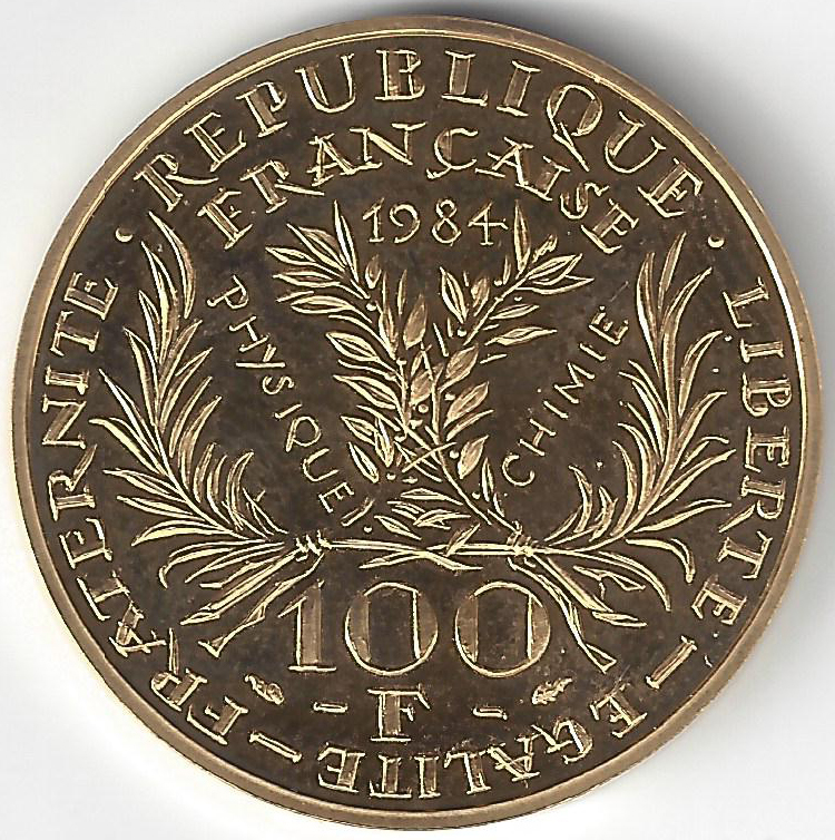 Pièce d'Or 100F or Marie Curie